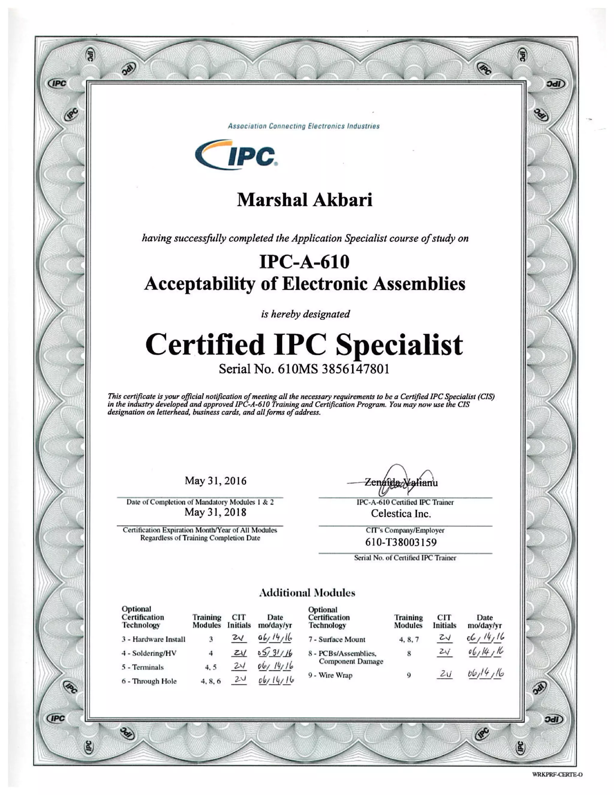 IPC certificate | PDF