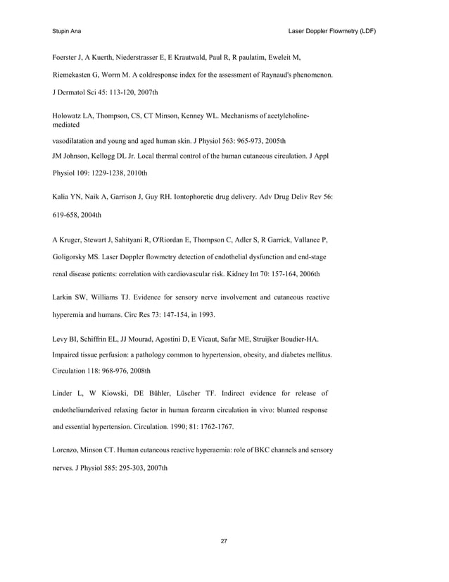 Notes for Measuring blood flow and reactivity of the blood vessels in ...