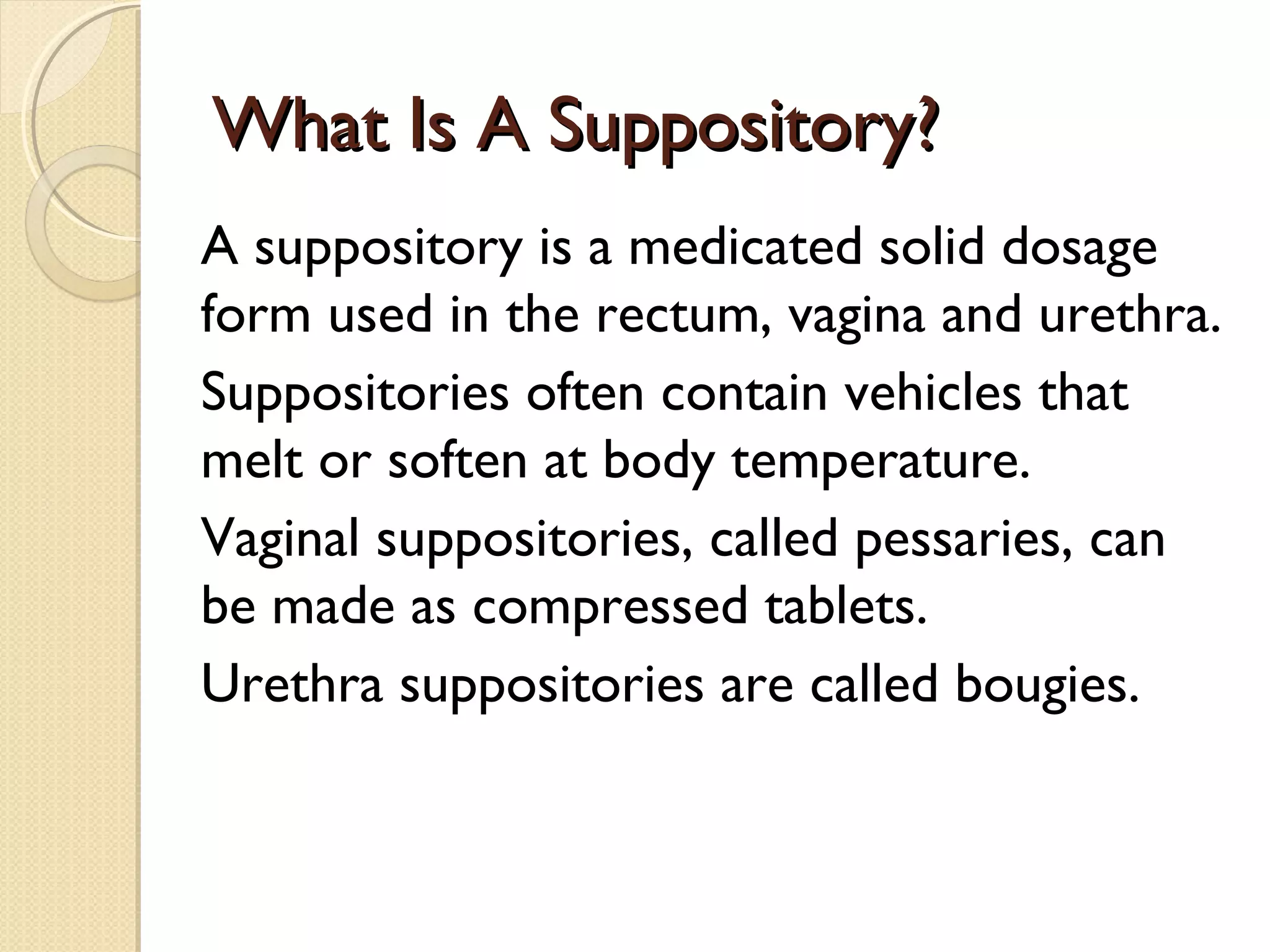 cocoa butter based suppository formulation | PPT