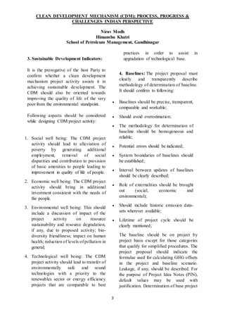 CDM-Process, Progress and challenges Indian Perspective | DOCX