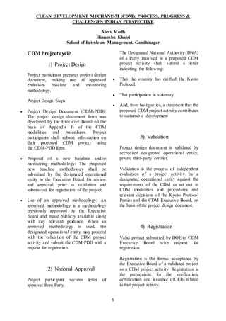 CDM-Process, Progress and challenges Indian Perspective | DOCX
