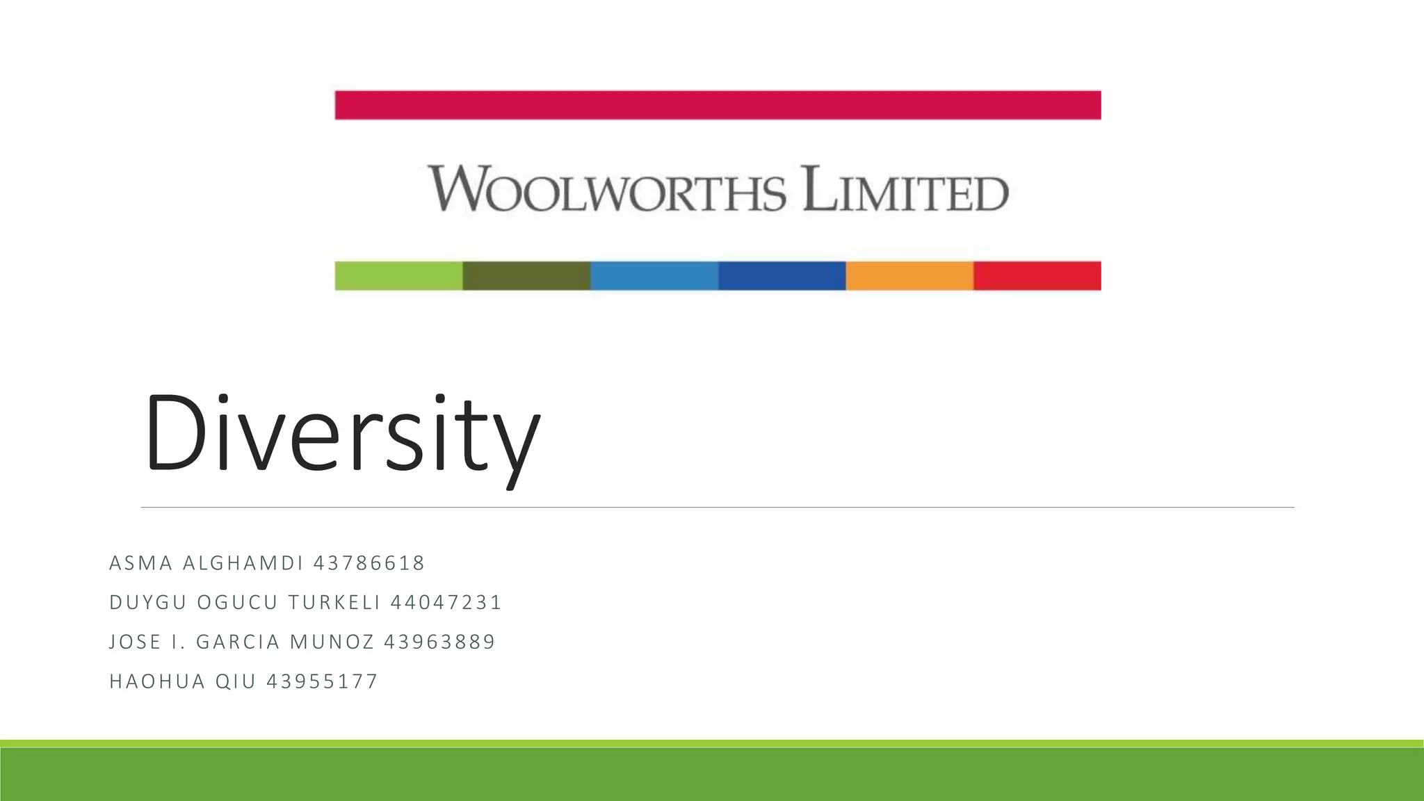 Woolies Diversity_Group Project | PPTX
