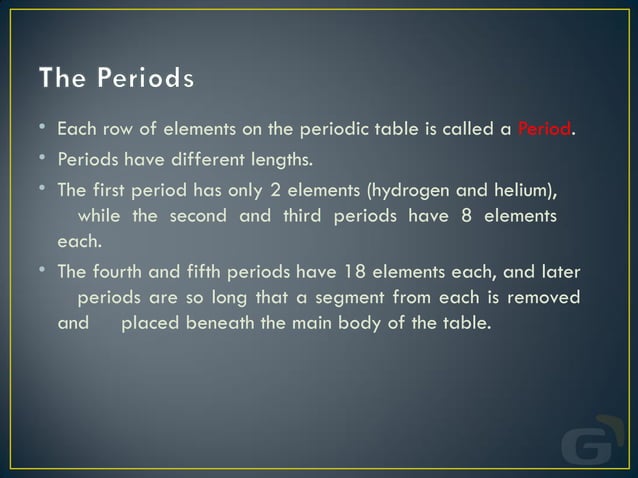 the periodic table of elements - chemistry O level | PPTX