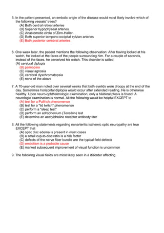 51 Multiple Choice Questions (MCQS) - neuro-ophthalmology.doc