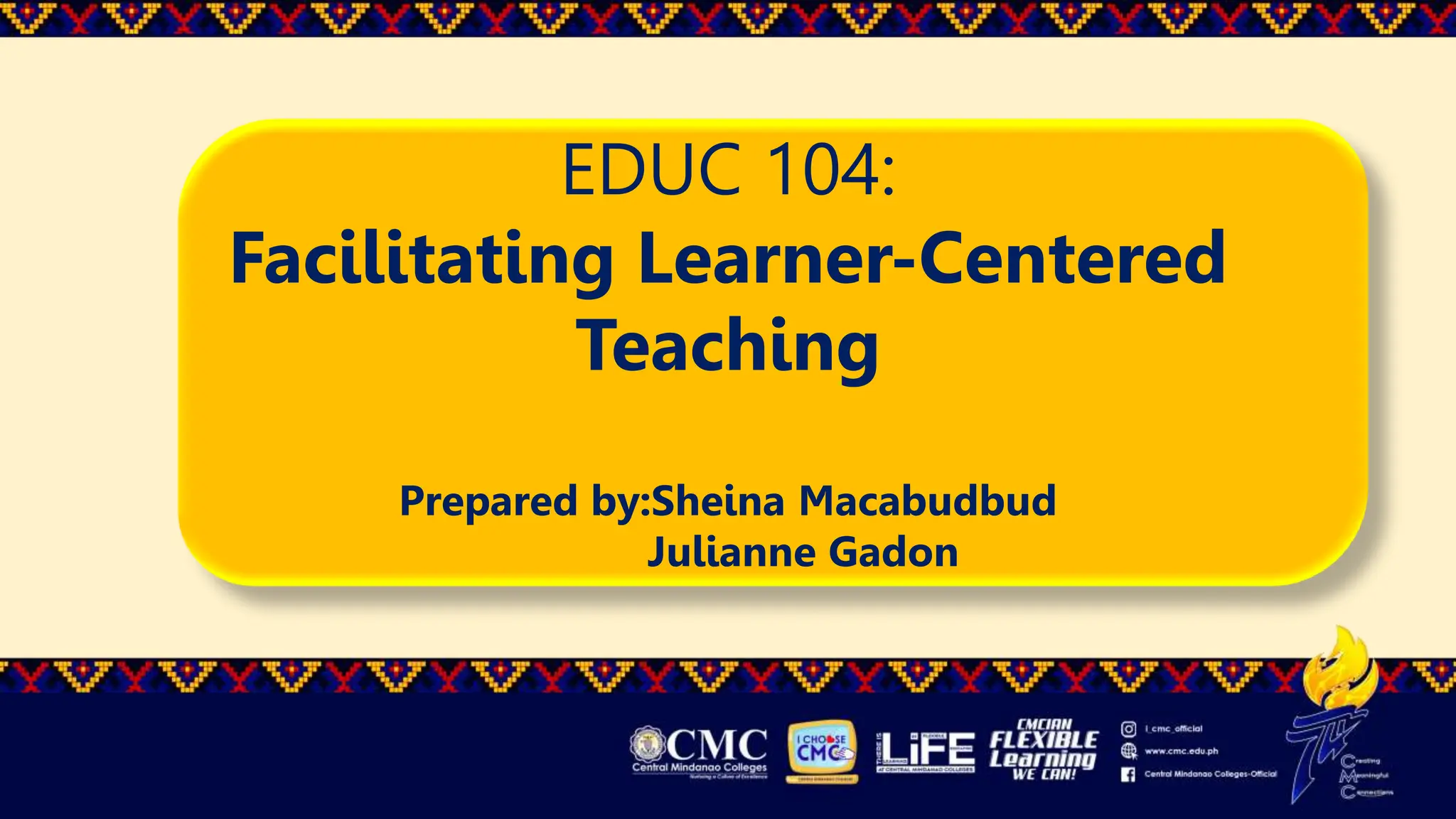 FACILITATING LEARNER-CENTERED TEACHING pptx | PPTX