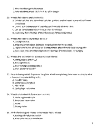 51 Ophthalmology MCQs | DOCX
