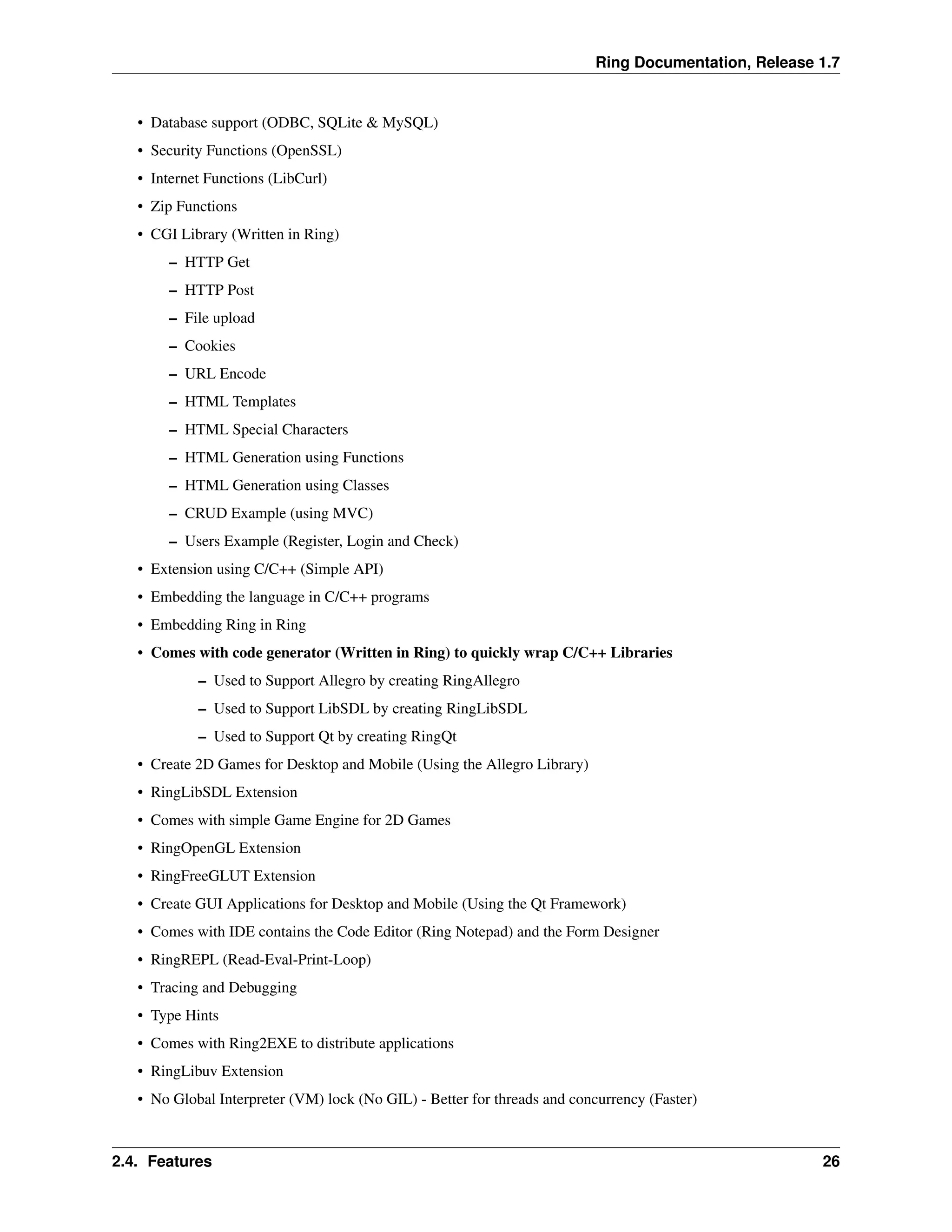 The Ring programming language version 1.7 book - Part 6 of 196 | PDF