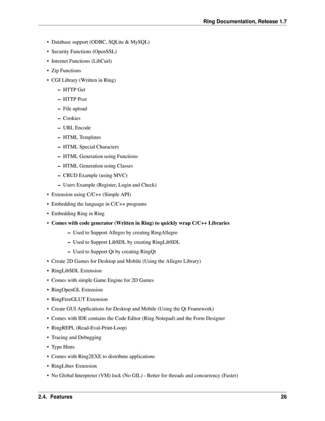 The Ring programming language version 1.7 book - Part 6 of 196 | PDF