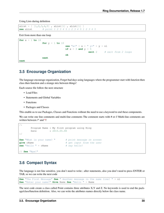 The Ring programming language version 1.7 book - Part 6 of 196 | PDF