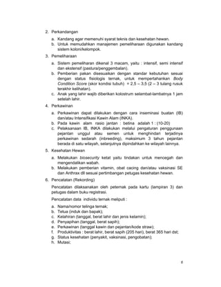 Pedoman Teknik Pemeliharaan ternak Sapi potong | PDF