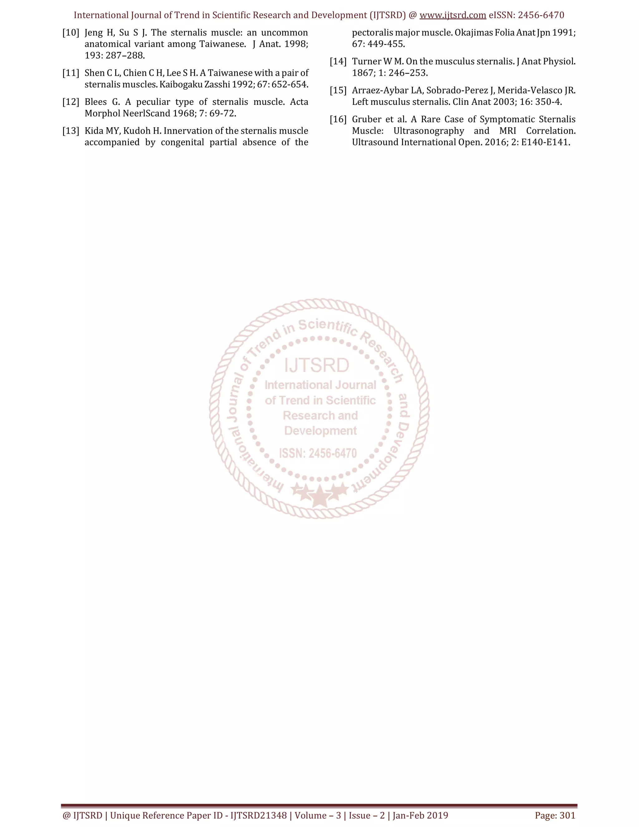 Rectus Sternalis Muscle - A Rare Variant | PDF