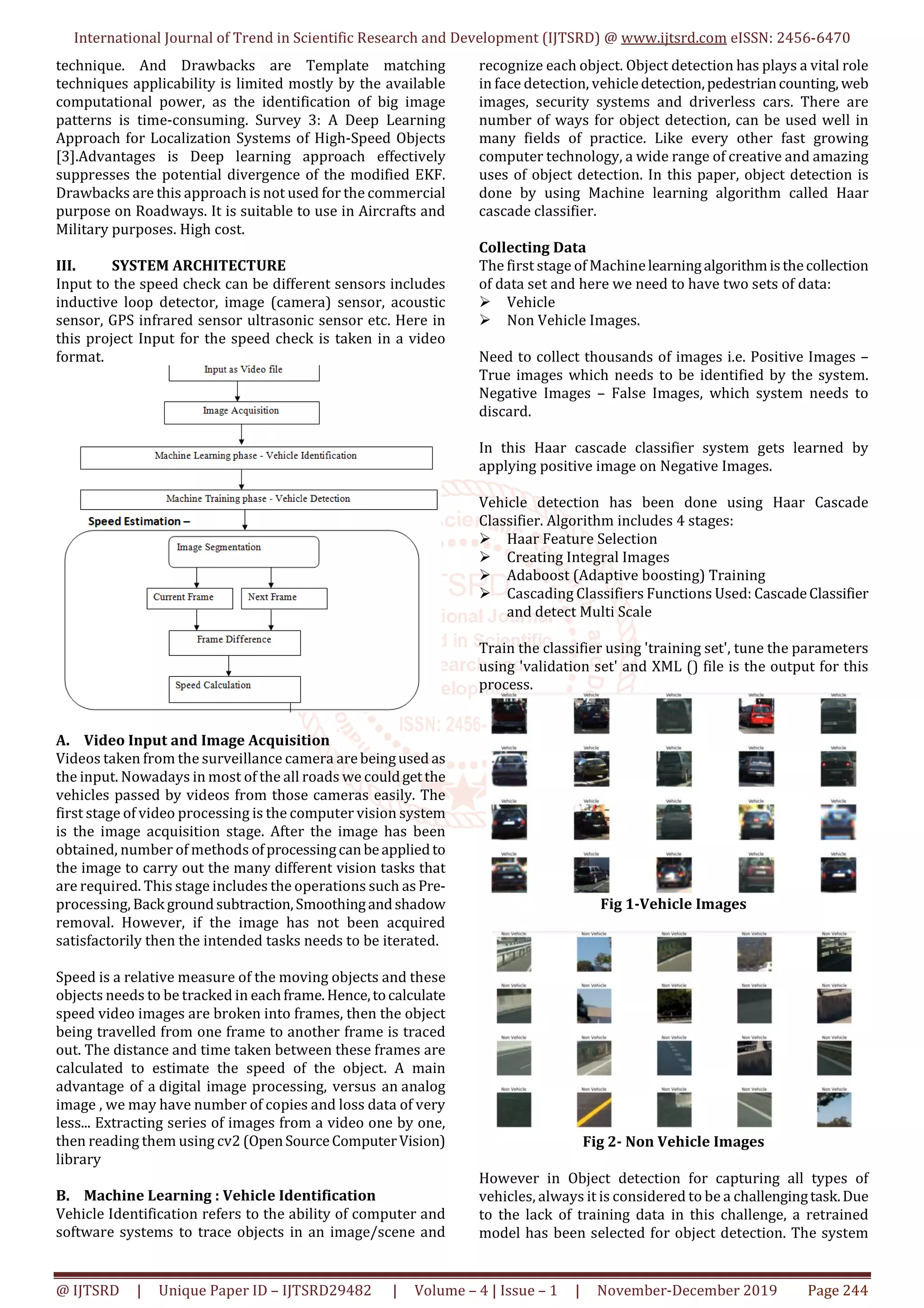 Vehicle Speed Estimation Using Haar Classifier Algorithm Pdf