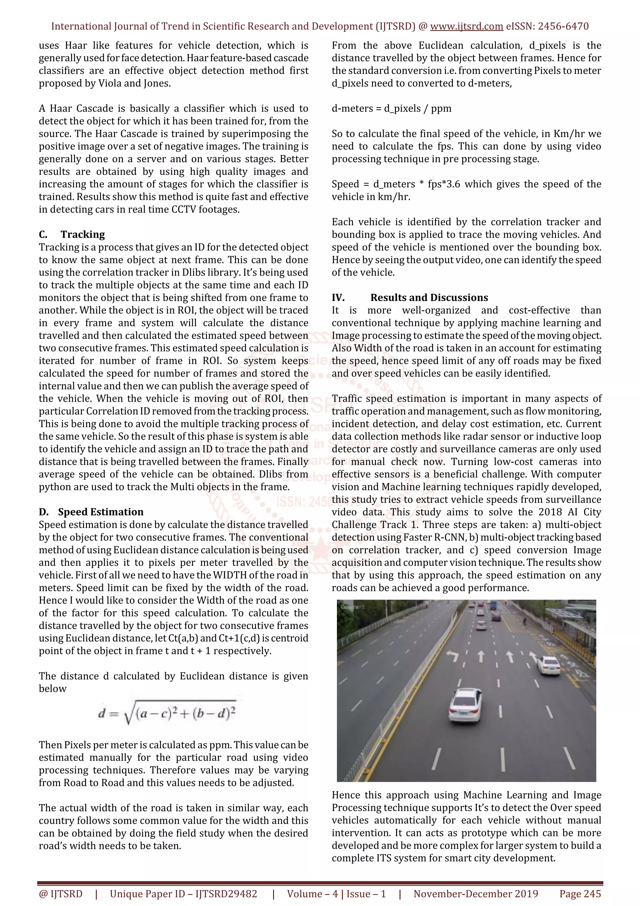 Vehicle Speed Estimation Using Haar Classifier Algorithm Pdf