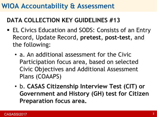 CASAS Assessments for Citizenship Preparation | PPT