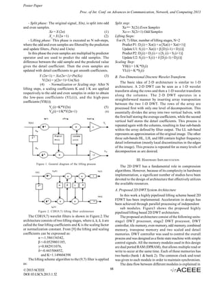 Highly Parallel Pipelined VLSI Implementation of Lifting Based 2D Discrete Wavelet Transform ...