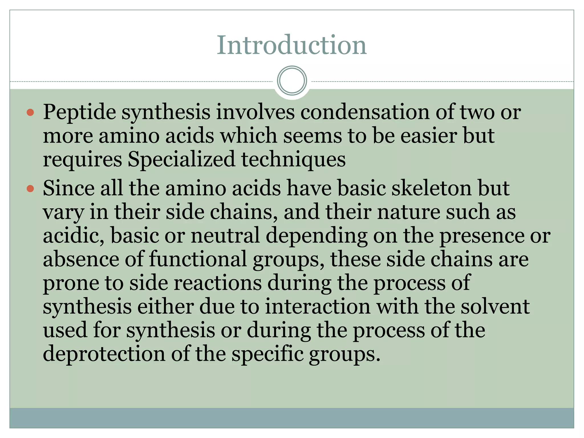 SIDE REACTION IN PEPTIDE SYNTHESIS | PPTX