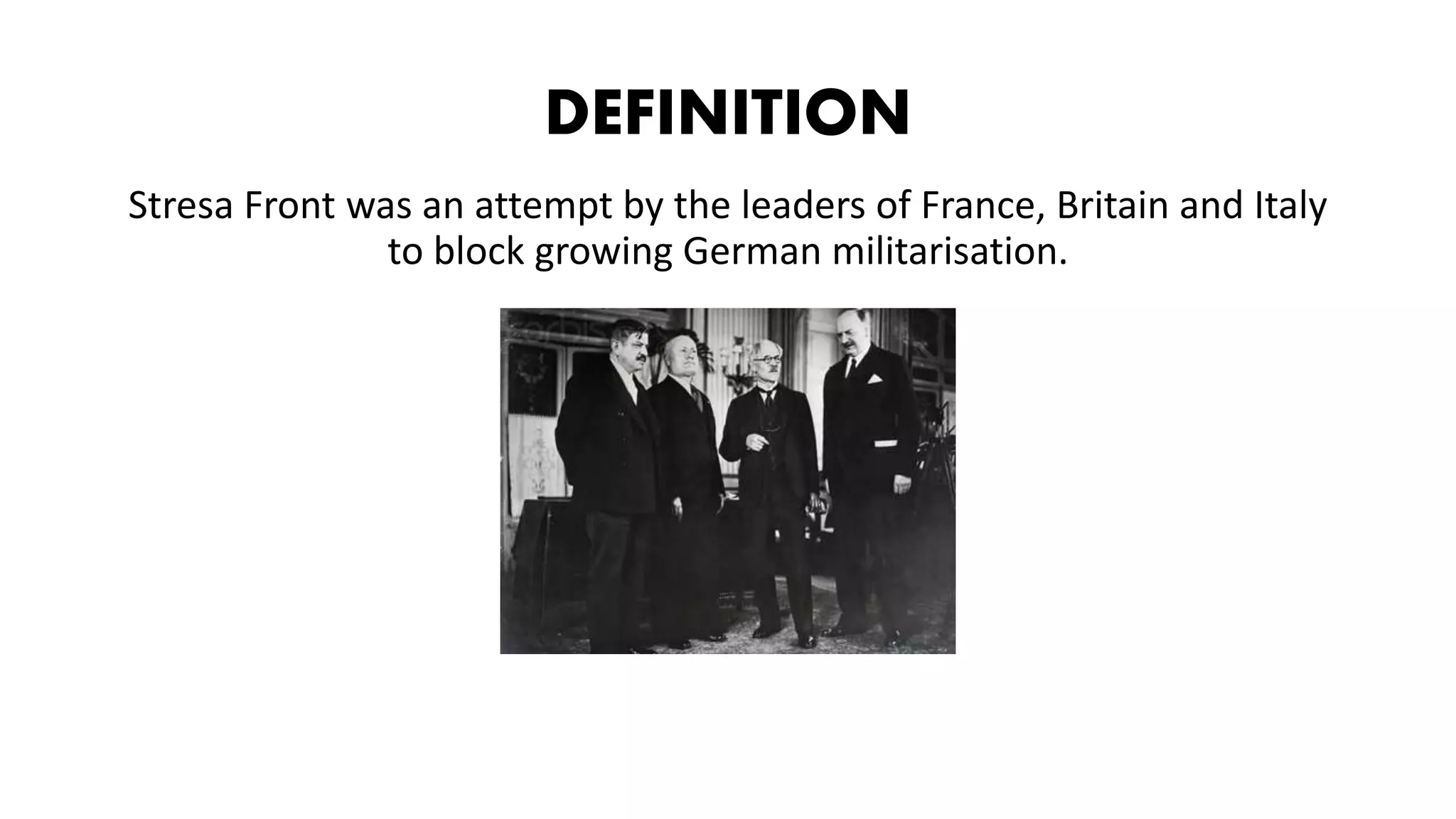 REVISION IGCSE CAMBRIDGE HISTORY: STRESA FRONT | PPTX