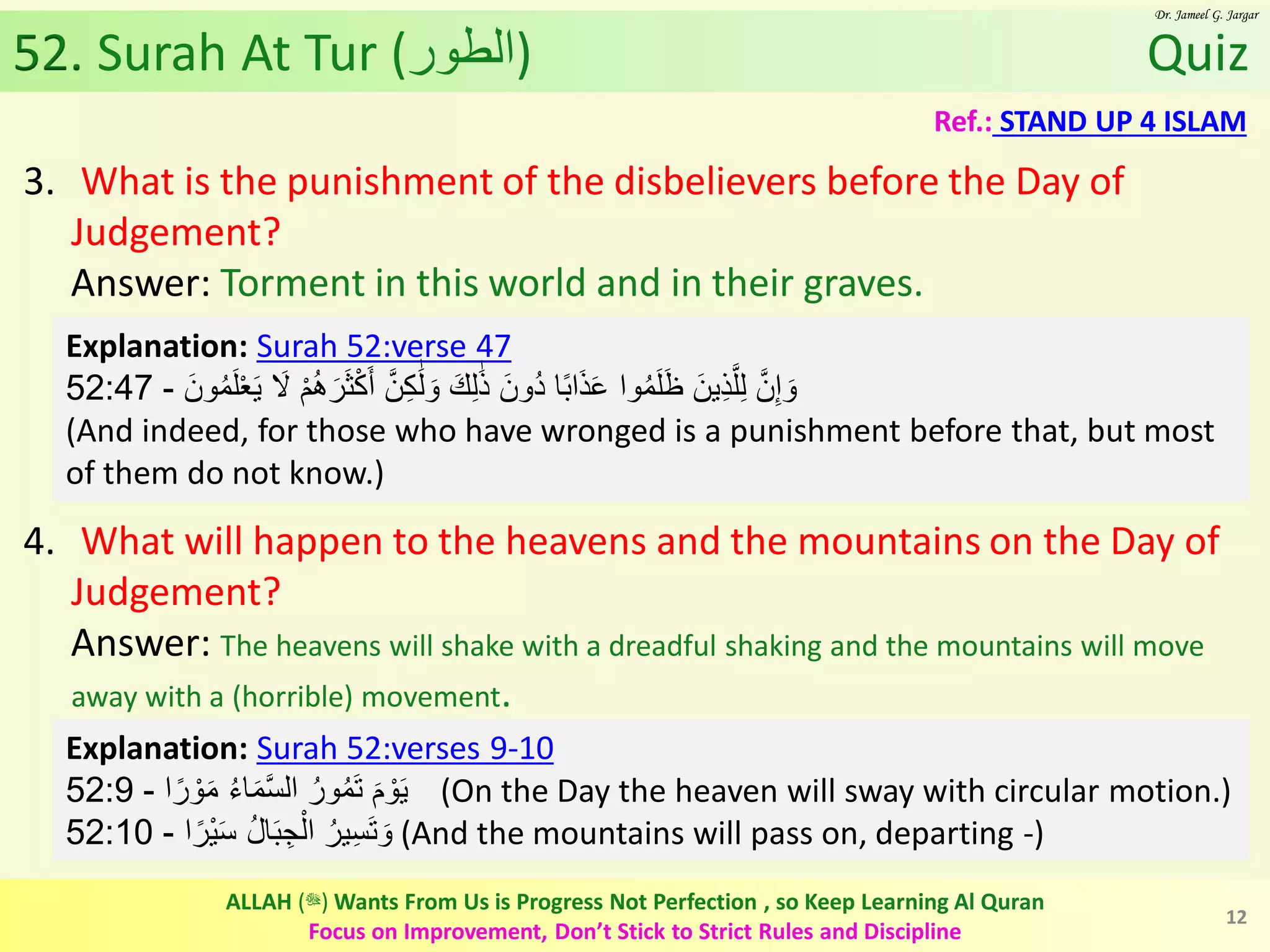Al Quran (Chapter 52): Surah At Tur [The Mountain] | PDF