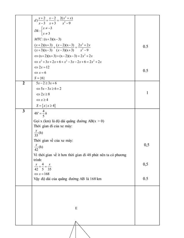 Đề Thi Hk2 Toán 8 - TH - THCS - THPT Nam Việt | PDF