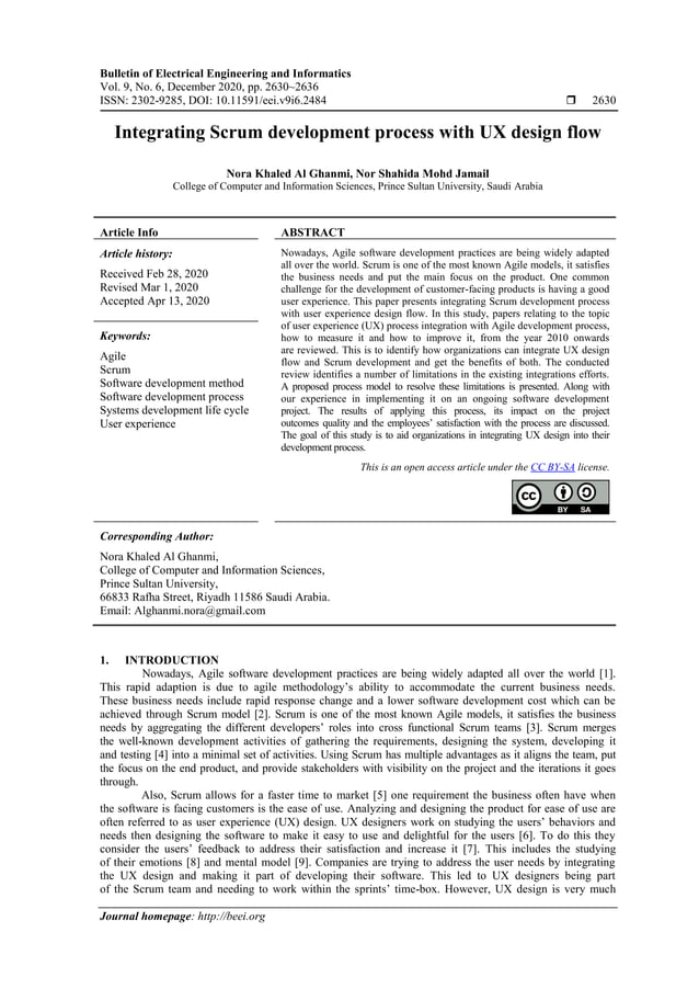 Integrating Scrum development process with UX design flow | PDF