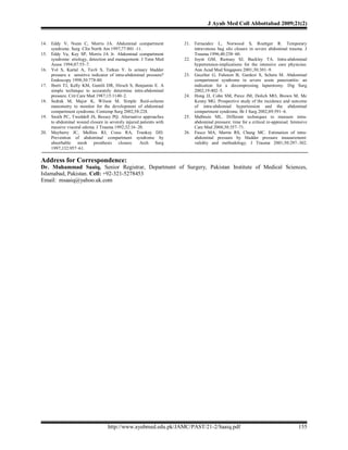 Abdominal compartment syndrome 1 | PDF