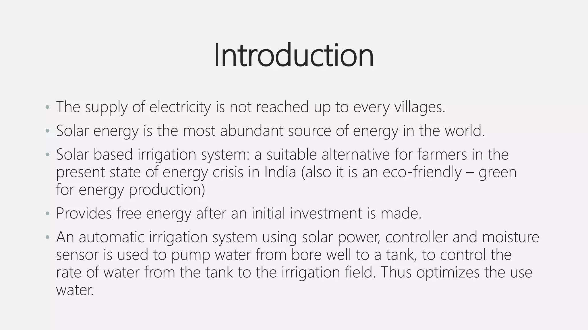 Solar Power Auto Irrigation System | PPTX