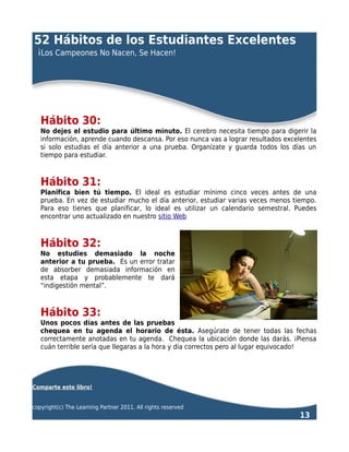52 habitos-de-los-estudiantes-exitosos | PDF