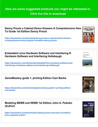 Microengineering MEMS and Interfacing A Practical Guide 1st Edition ...
