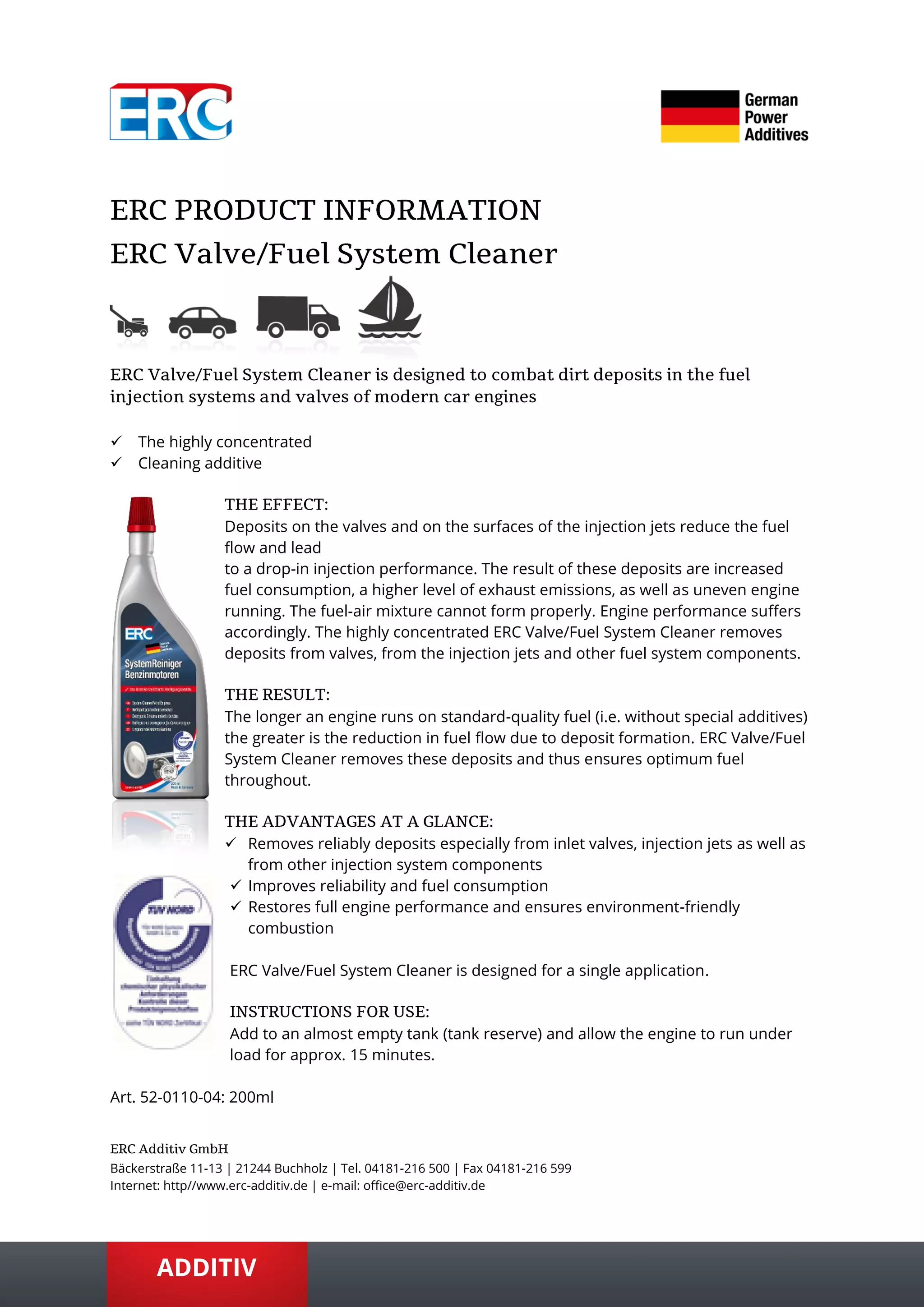 52 0110 ERC system_cleanerpetrolengines | PDF