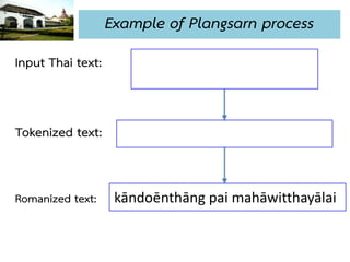 Plangsarn: Thai Romanization Library Application - Srichan Chincheewa ...