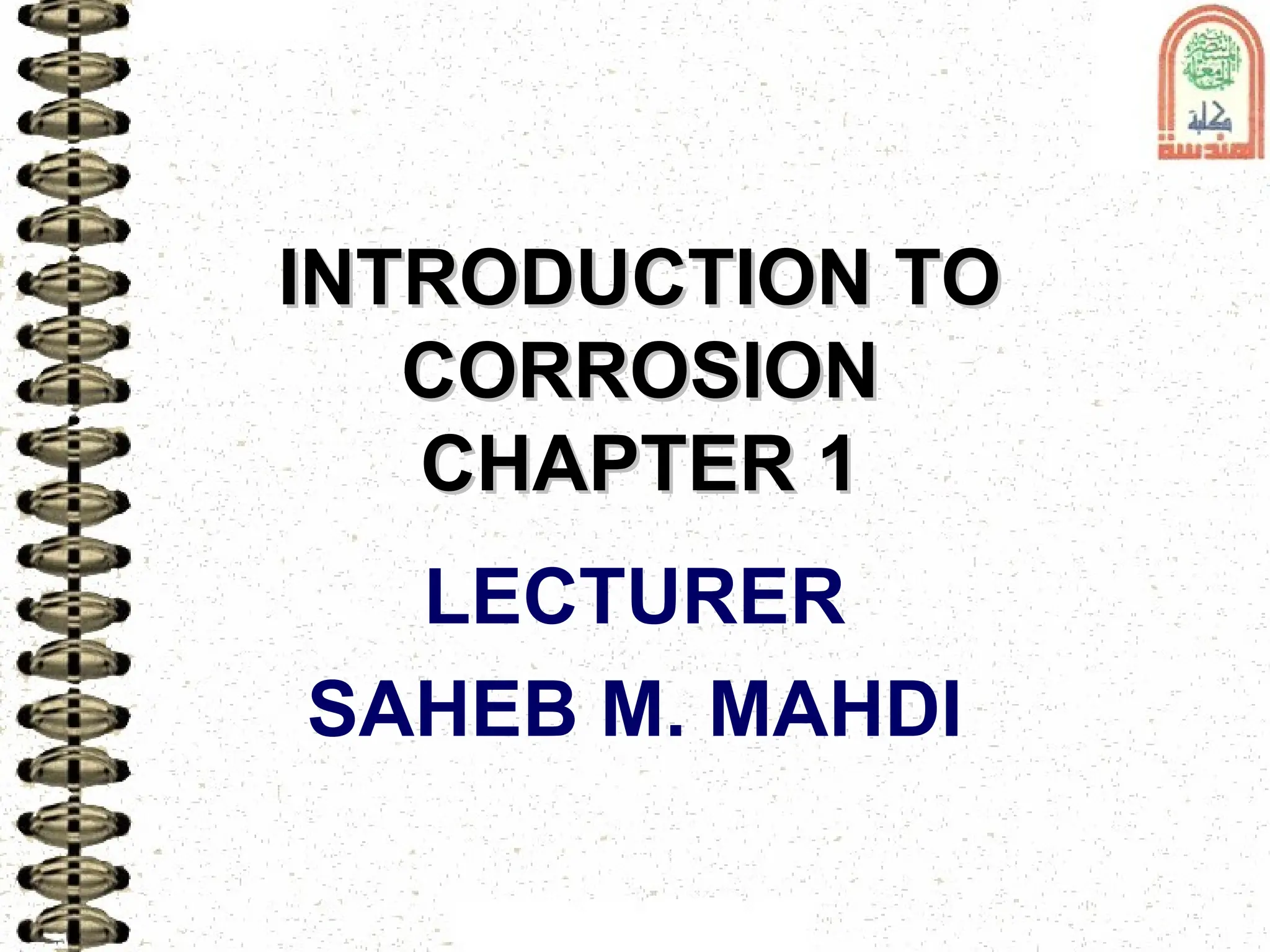 Corrosion Science for material science and technology | PPT