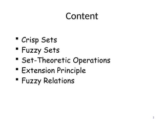 Introduction to Fuzzy set Theory and Fuzzy control | PPT
