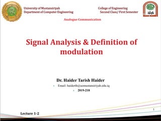 SIGNAL ANALYSIS am MODULATION downlod ppt | PPTX | Digital Audio | Computer Software and ...
