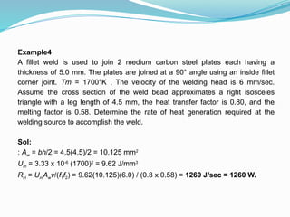 Heat balance in Fusion welding lecture notes | PPTX