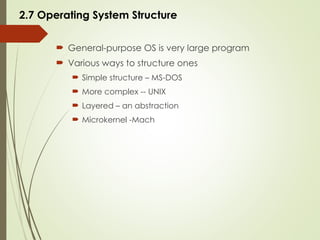 operating system structure part-ii for system calls | PPT