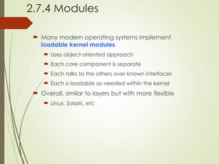 operating system structure part-ii for system calls | PPT