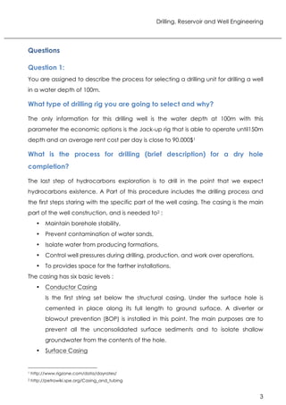 Semester Assignment Drilling, Reservoir & Well Engineering Study | PDF