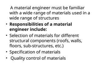 Introduction to construction materials of building | PPT