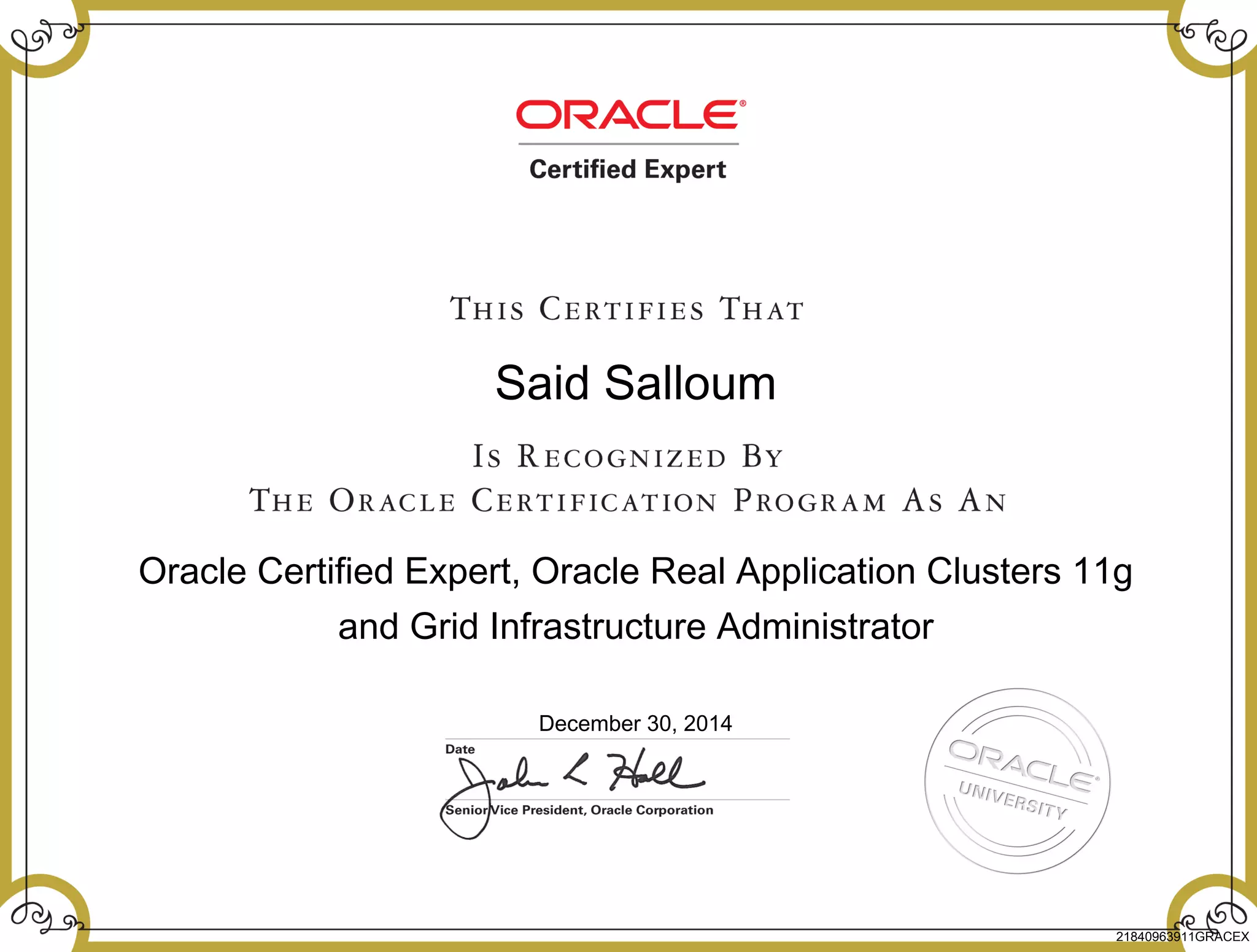 Oracle Certified Expert Oracle Real Application Clusters 11g And Grid Infrastructure