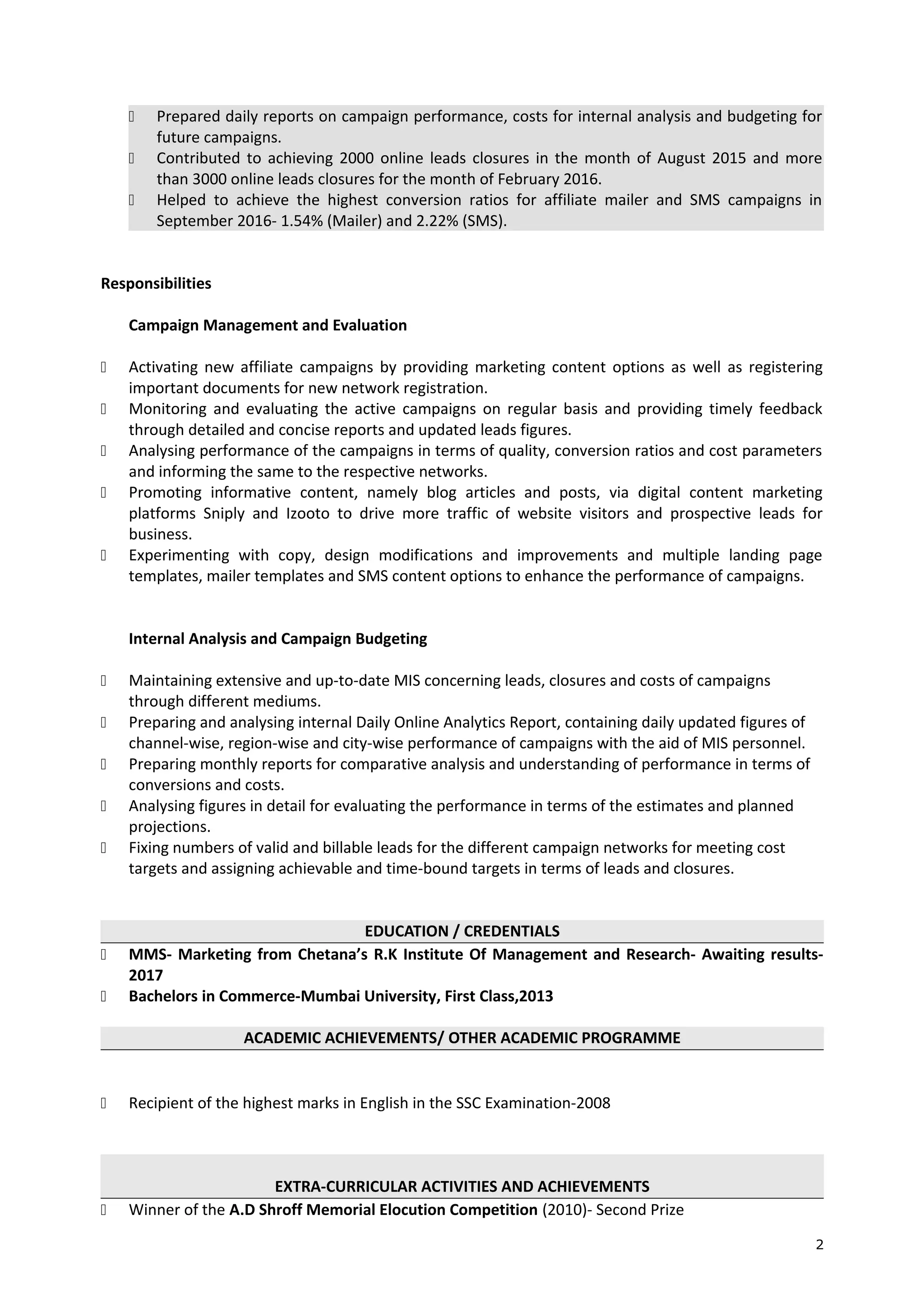 Zoeb Matin- Updated Curriculum Vitae | DOC