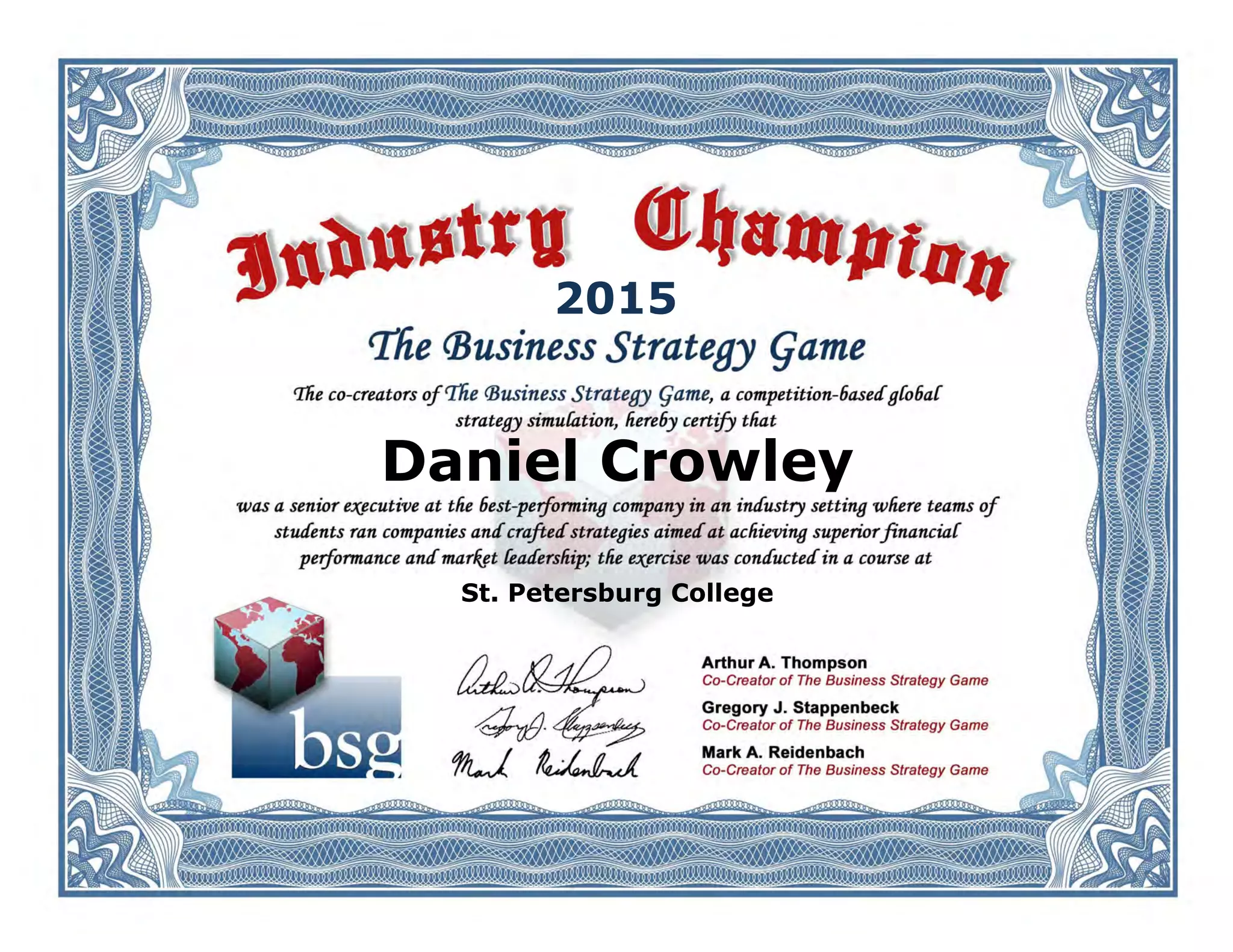 IndustryWinner BSG | PPT