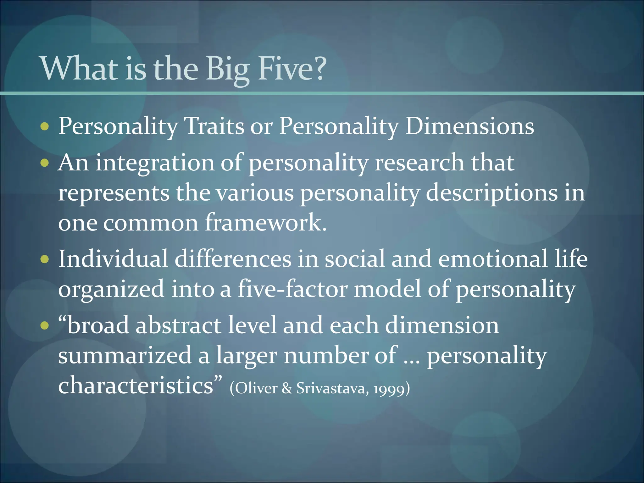 520 The Big Five ver 3.0 S08 personality | PPT