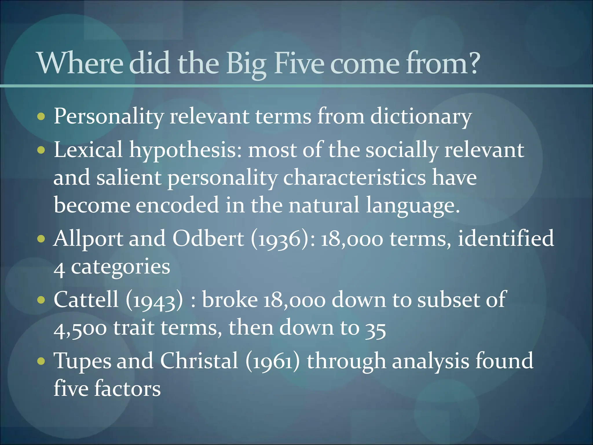 520 The Big Five ver 3.0 S08 personality | PPT