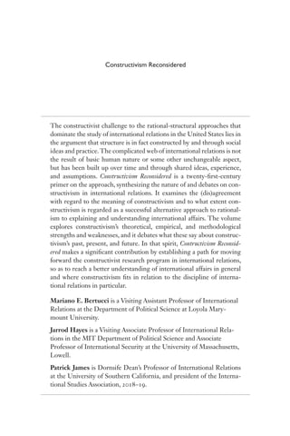 Constructivism Reconsidered Past Present And Future Bertucci | PDF
