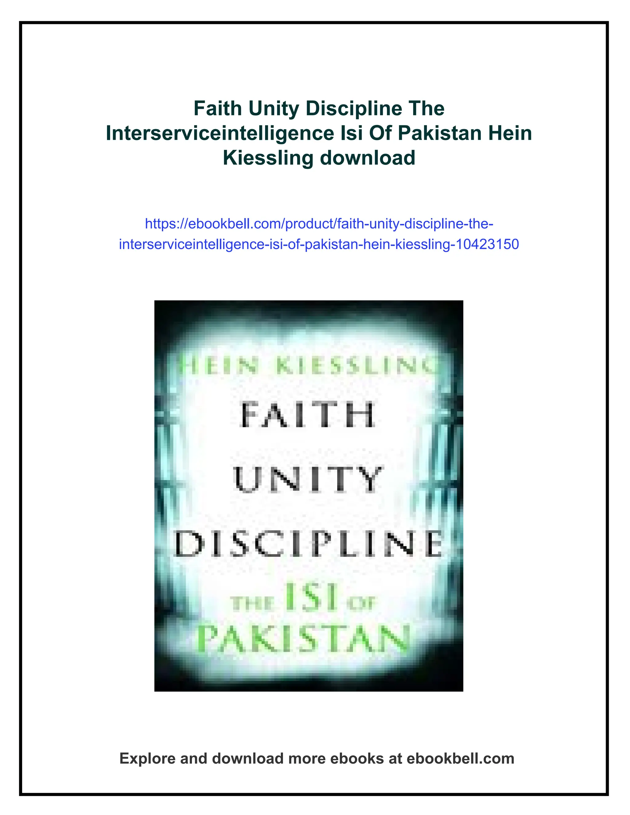 Faith Unity Discipline The Interserviceintelligence Isi Of Pakistan ...