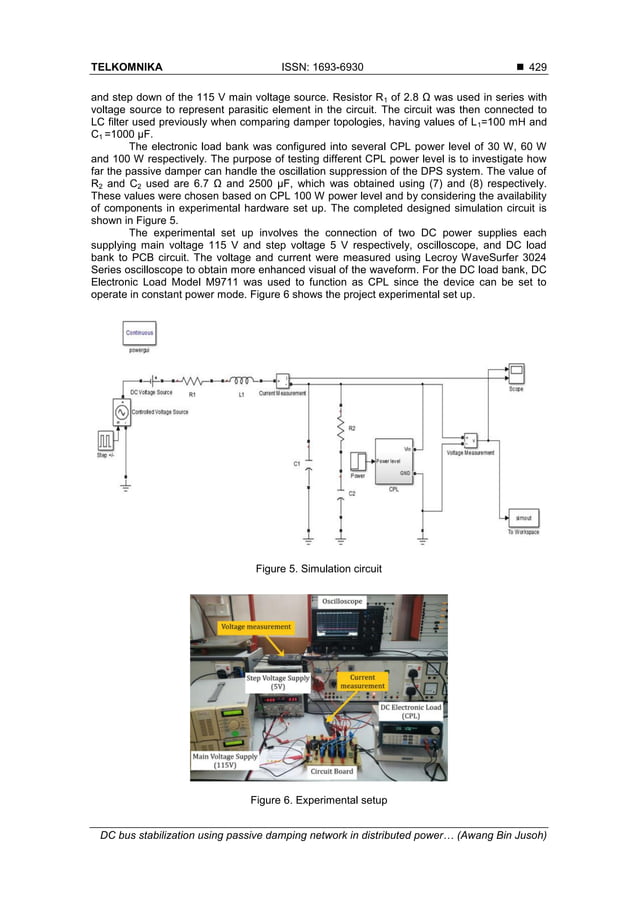 DC bus stabilization using passive damping network in distributed power system with constant ...