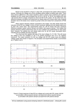 DC bus stabilization using passive damping network in distributed power system with constant ...
