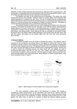 Voice recognition system for controlling electrical appliances in smart hospital room | PDF