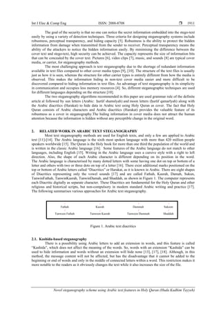 Novel steganography scheme using Arabic text features in Holy Quran | PDF