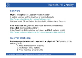 MATHEON Center Days: Index determination and structural analysis using Algorithmic ...